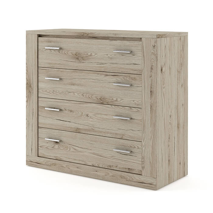 Commode 4 tiroirs IDEA-10 chêne san remo